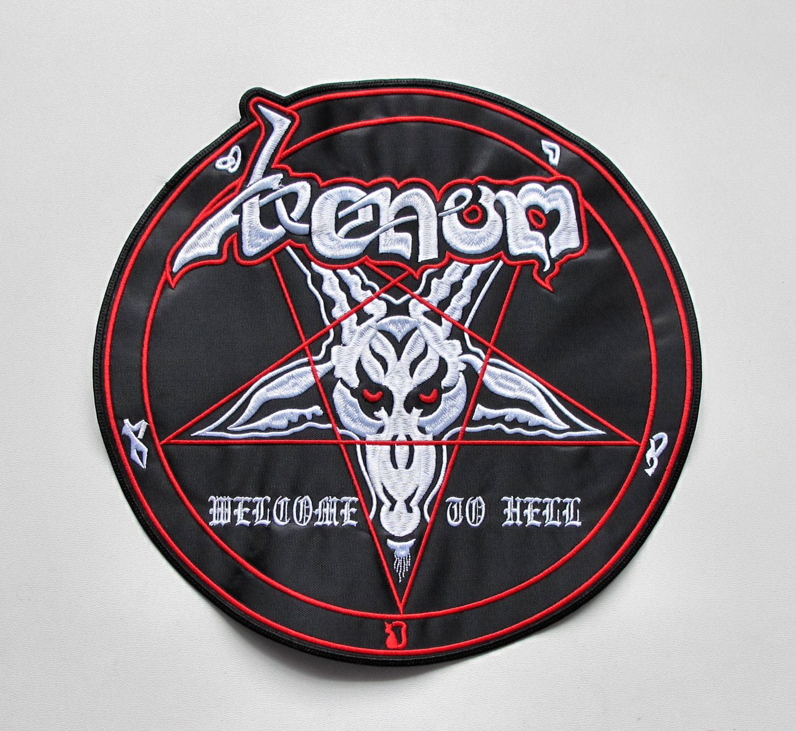 VENOM - Welcome To Hell [Red/White] -- Embroidered Backpatch.JPG